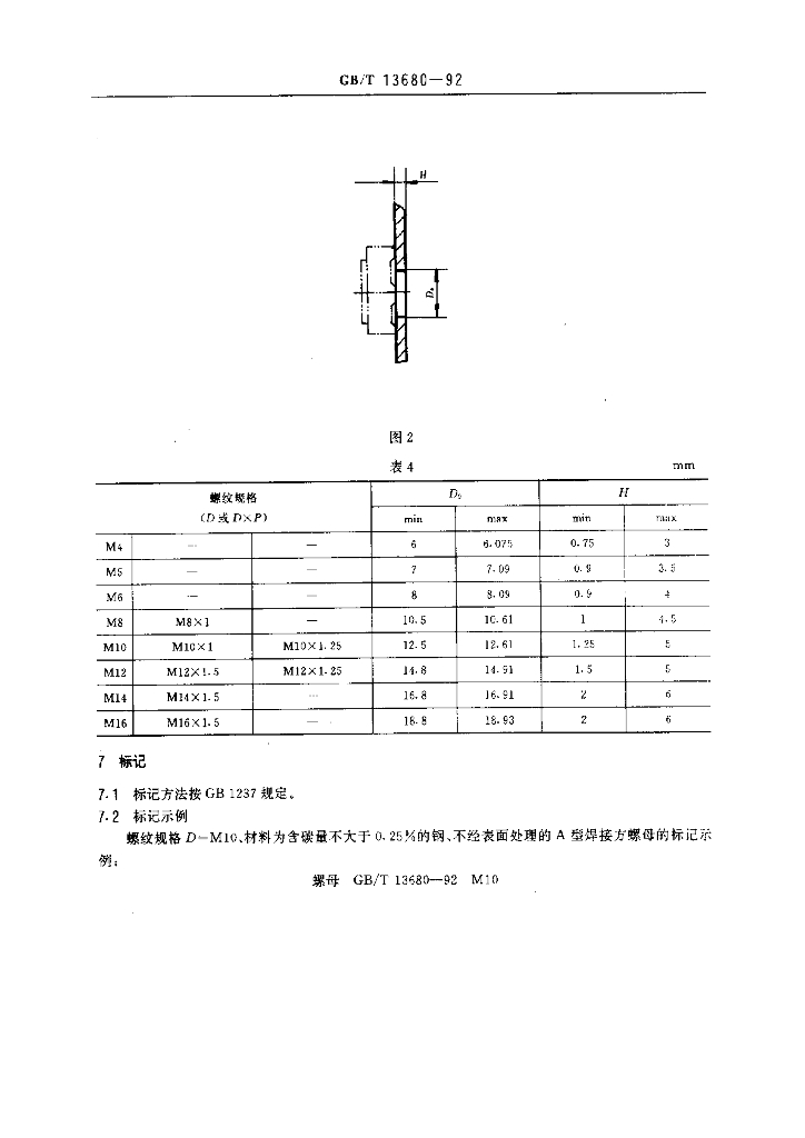 GB/T 13680-1992 焊接方螺母_国家标准 - 电子标准网