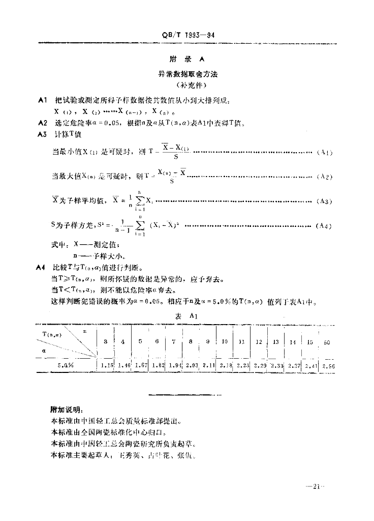 QB/T 1993-1994 陶瓷器抗冲击试验方法_轻工行业标准 - 电子标准网